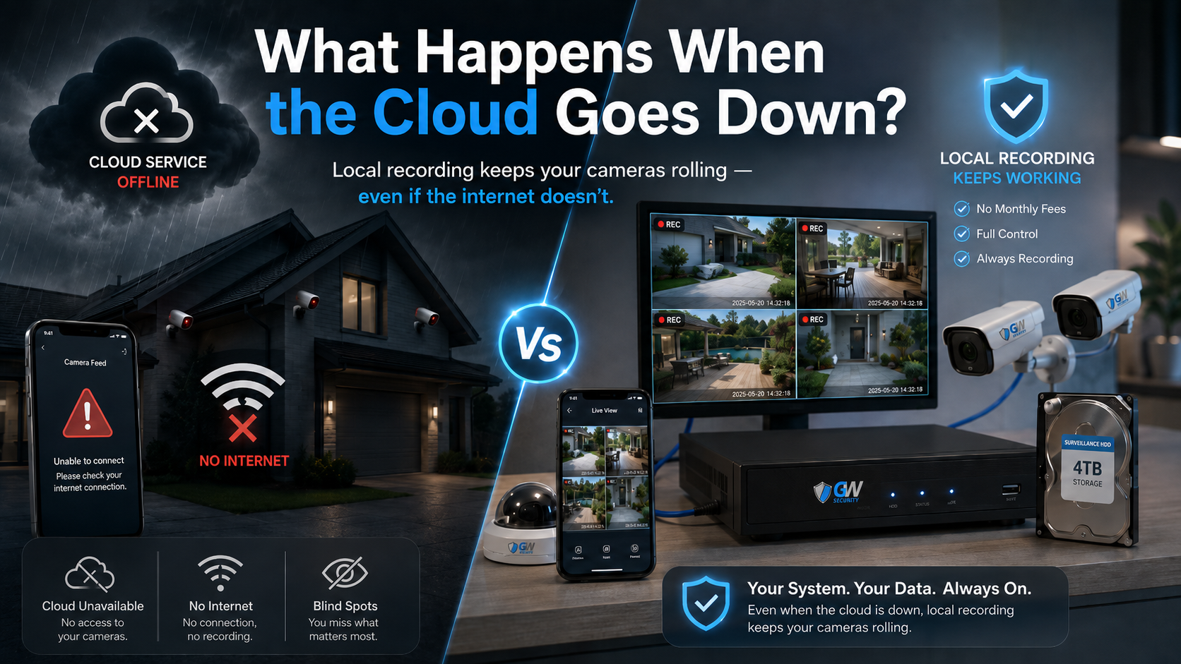 What Happens to Your Cameras When the Cloud Goes Down? | GW Security